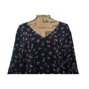Lane Bryant | Tops | Lane Bryant Blouse Plus Women 26 Pink Black Calico ...